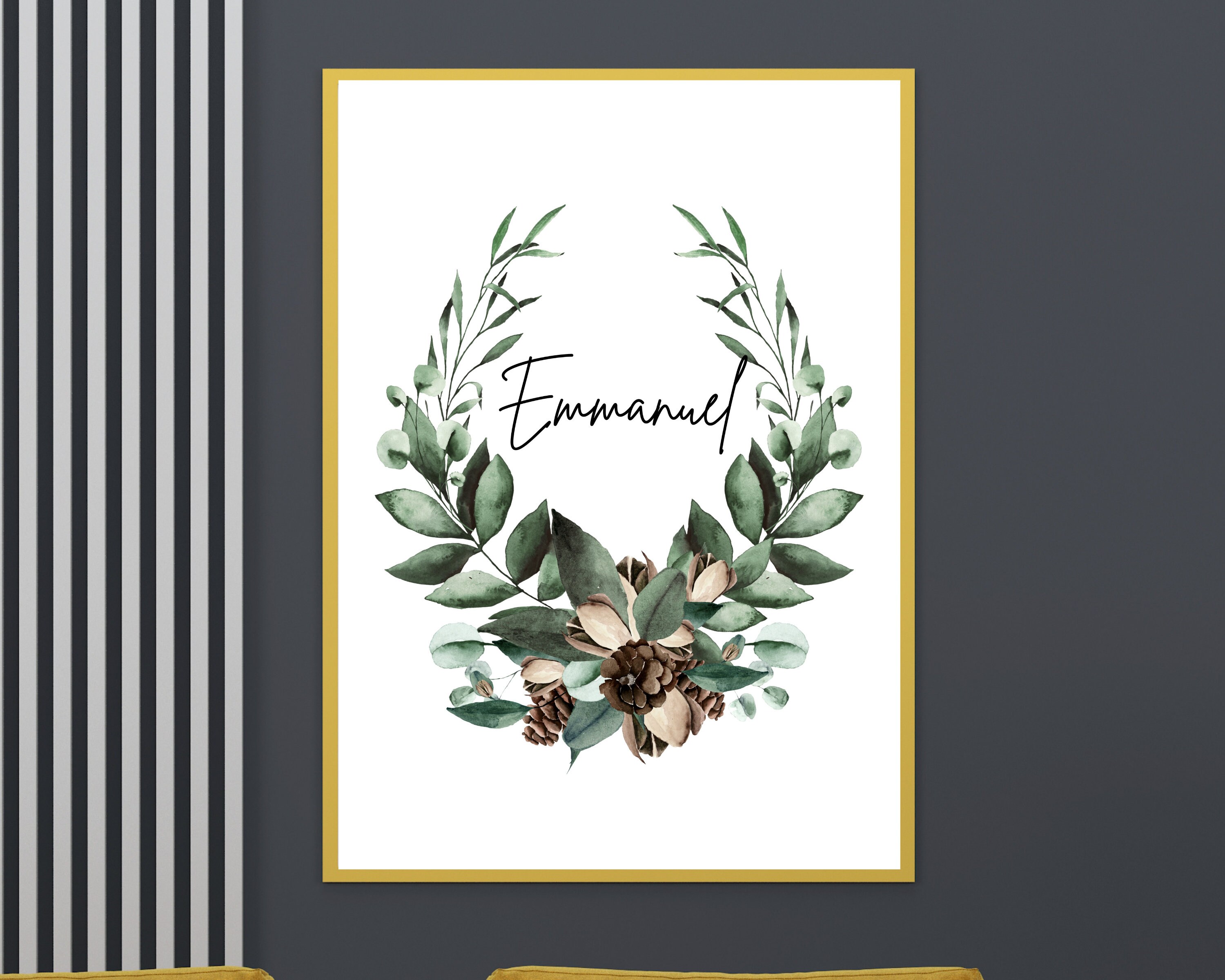 Emmanuel Christmas Wall Art Printable Christmas Wall Decor - Etsy