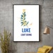 Custom Luke Name Meaning Print, Personalized Luke Gift, Blue Custom ...