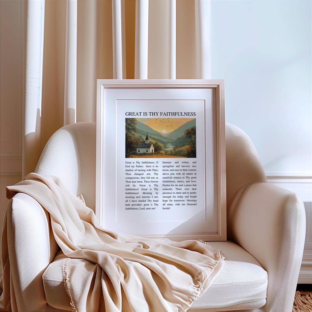 Great is Thy Faithfulness Hymn Printable | Chapel Meadow Landscape ...