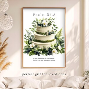 Psalm 34:8 Bible Verse Art Printable Christian Scripture Wall Decor ...