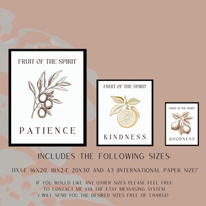 Fruit of the Spirit Wall Art Set of 9 Printable Gallery Set Love, Joy ...