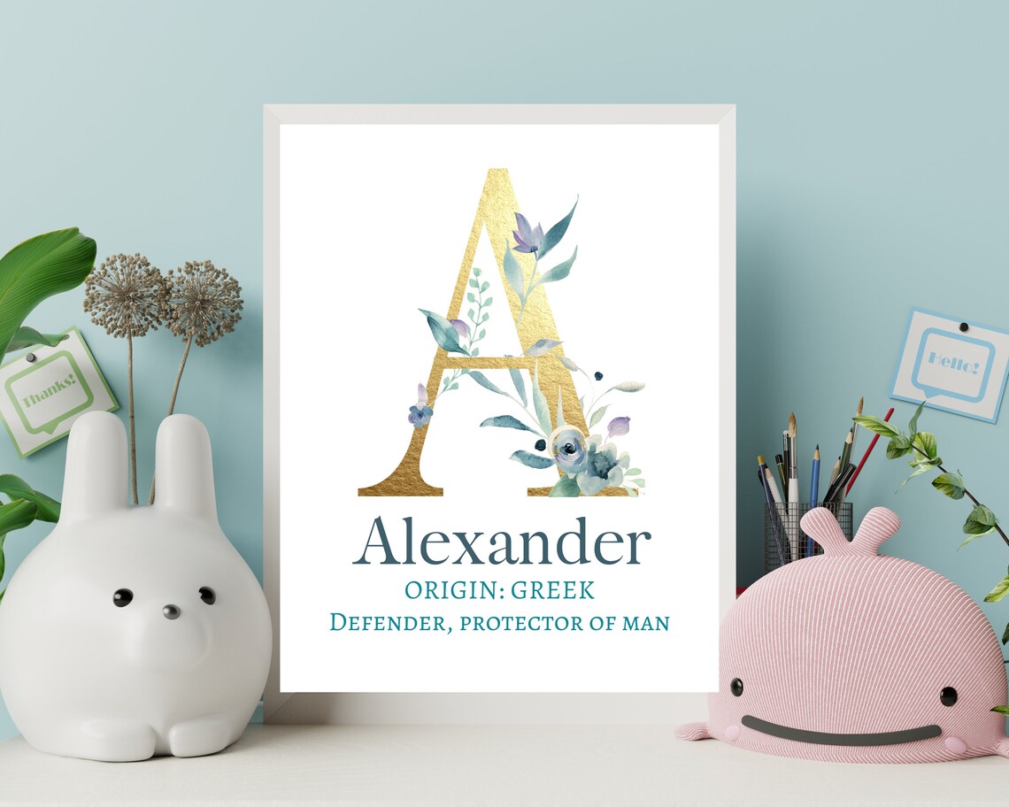 Alexander Name Meaning Wall Art Printable Baby Name Print - Etsy España