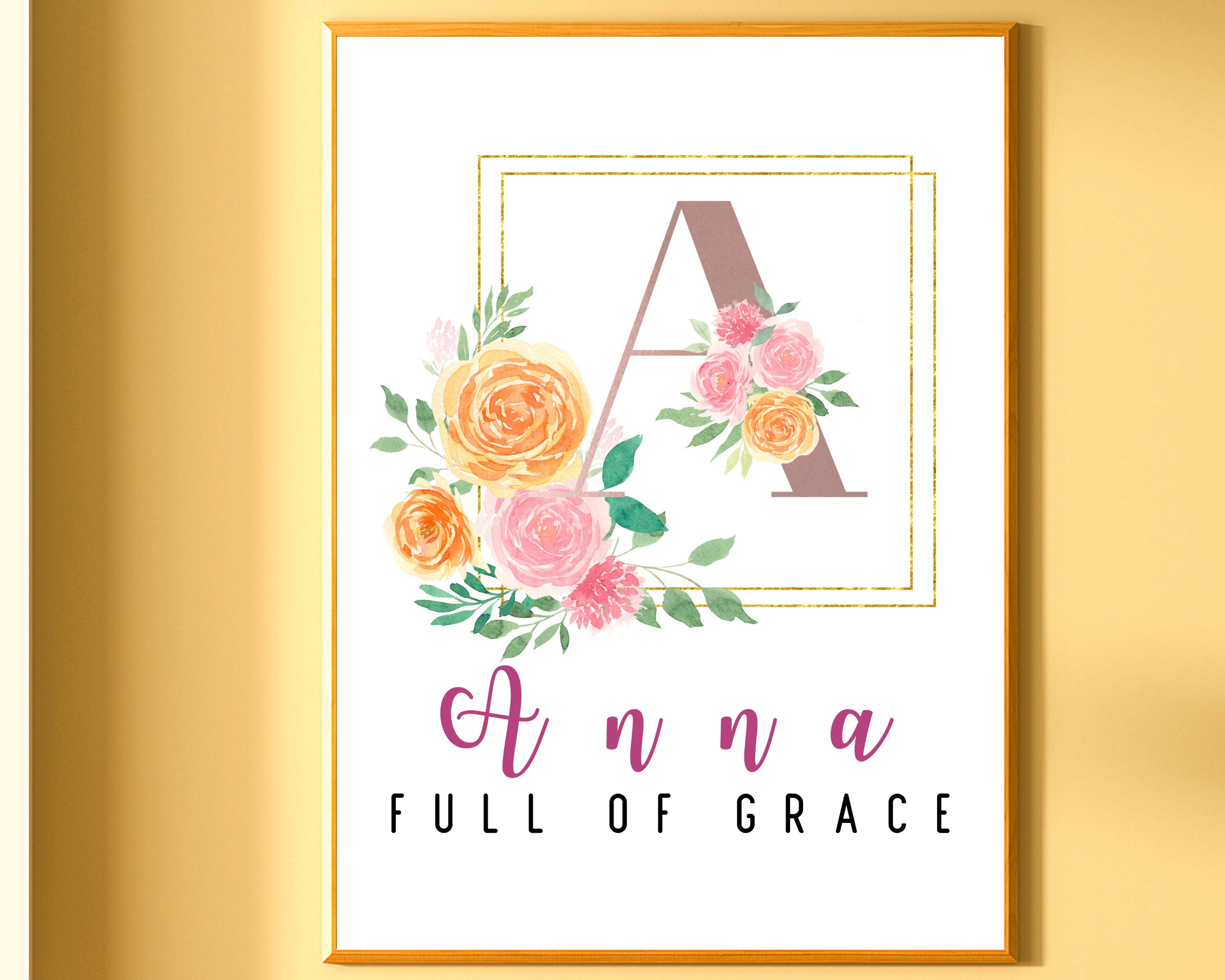 CUSTOMIZABLE Anna Name Meaning Nursery Decor Baby Dedication - Etsy