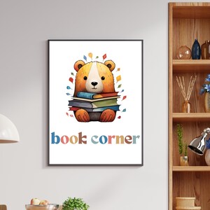 Book Corner Printable for Home School Reading Poster Cute Reading ...