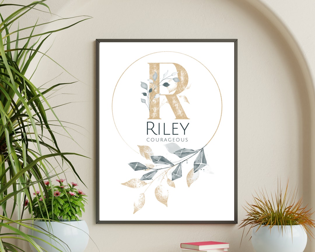 Riley Name Meaning Printable Wall Art, Baptism Gift, Dedication Gift ...