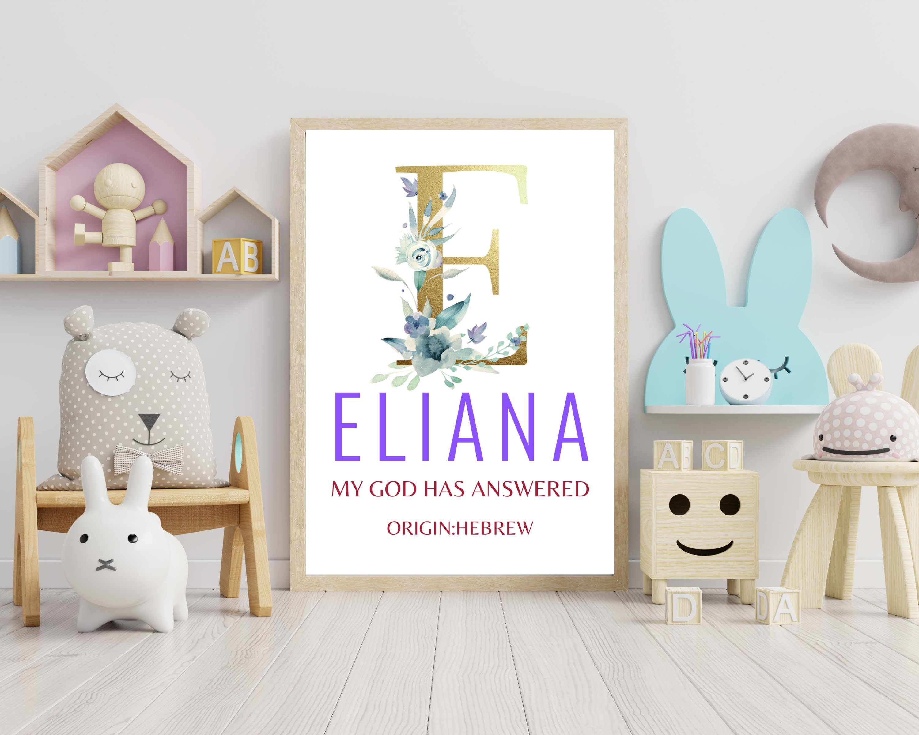 Eliana Custom Name Wall Art Printable Baby Name Meaning - Etsy