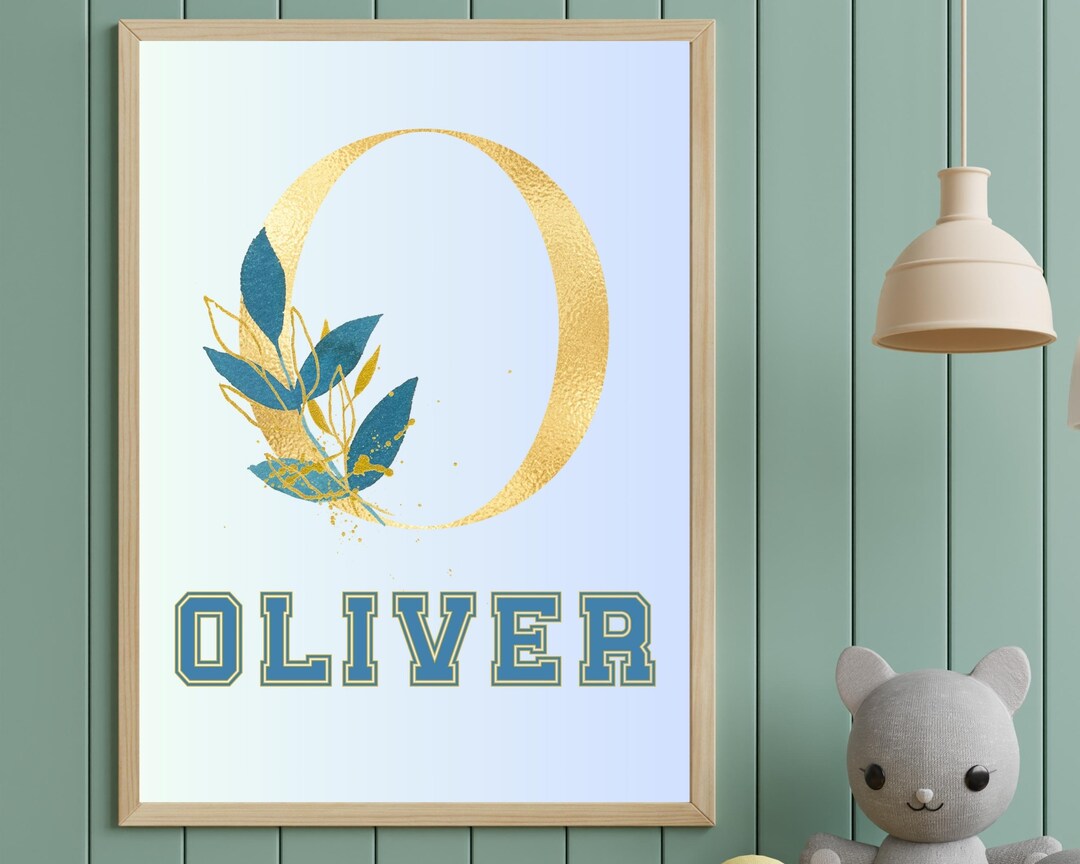 PERSONALIZED Oliver Baby Name Wall Art Printable Nursery Wall Etsy