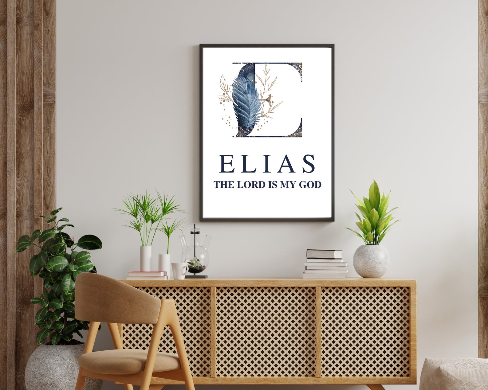 CUSTOMIZABLE Elias Name Meaning Wall Art Printable Modern Boys | Etsy