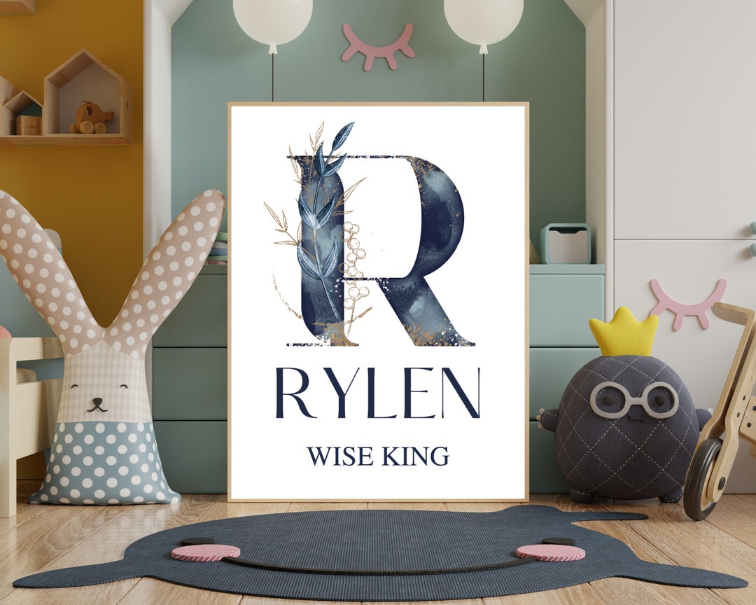 Personalisiertes Babygeschenk, Rylen Name Bedeutung Wandkunst zum ...