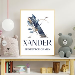 Custom Nursery Printable, Xander Name Wall Art, Nursery Wall Décor ...