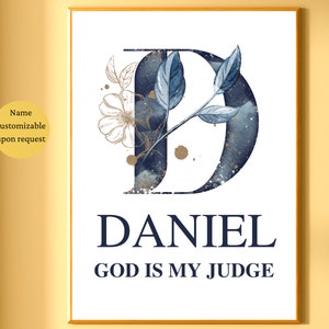Baby Boy Nursery Wall Art Custom Daniel Name Meaning Print ...