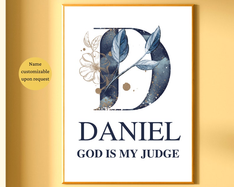 Custom Daniel Name Meaning Print Personalized Baby Girl Gift - Etsy