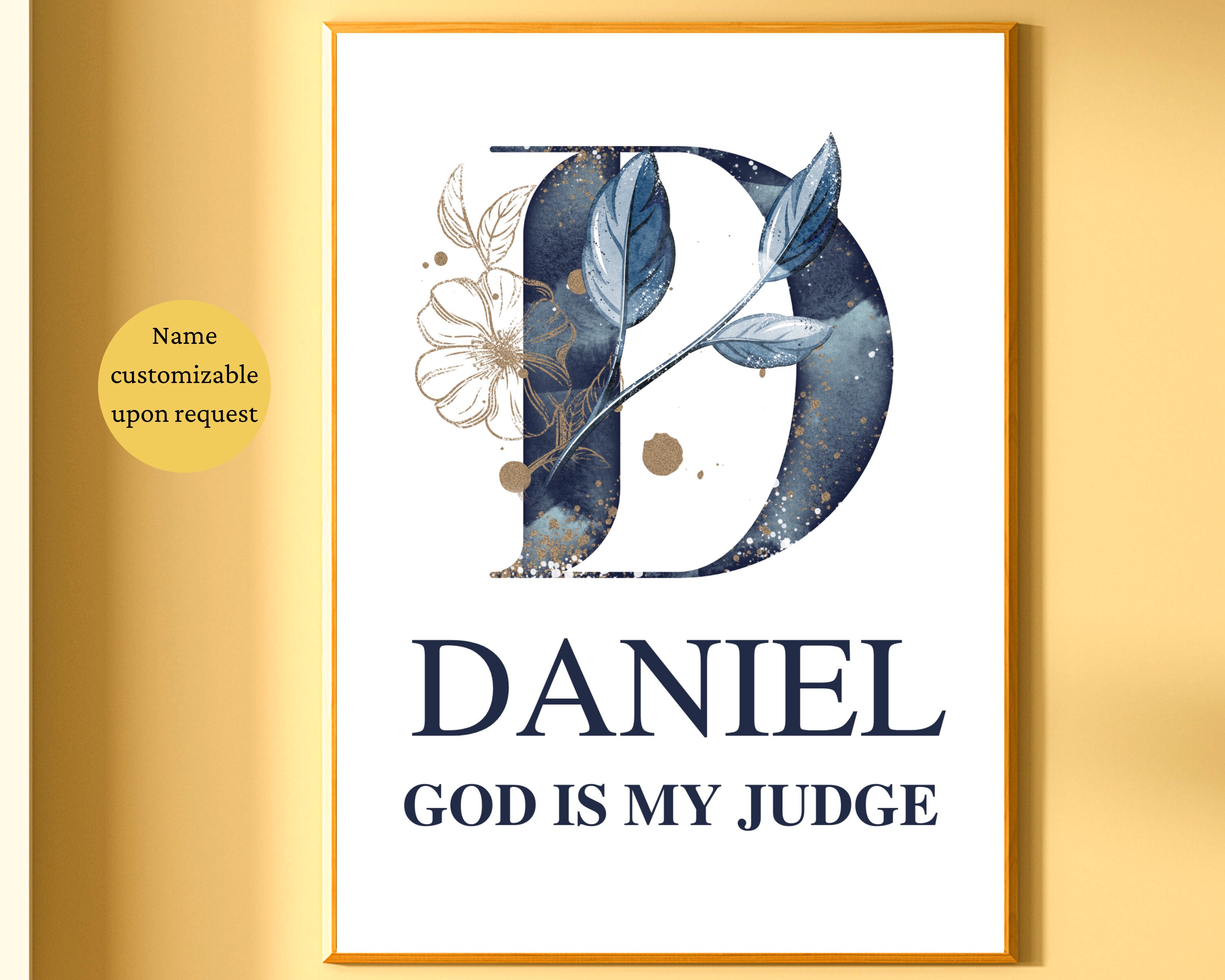 Custom Daniel Name Meaning Print Personalized Baby Girl Gift Etsy