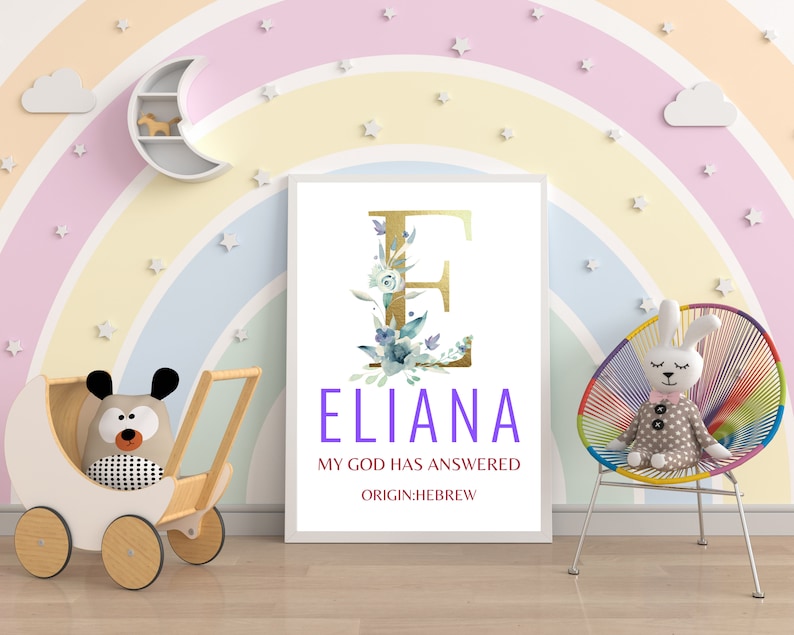 Eliana Custom Name Wall Art Printable Baby Name Meaning - Etsy