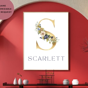 Scarlett Name Meaning Nursery Wall Decor Baby Name Wall Art Custom Baby ...