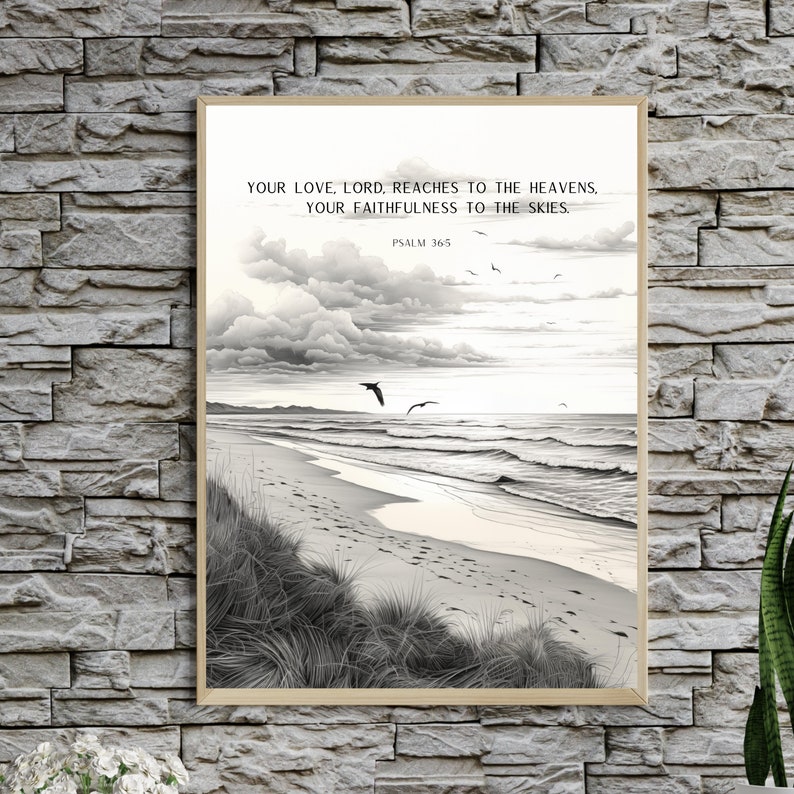 Psalm 36:5, Bible Verse Wall Art, Psalm Bible Verse Printable ...
