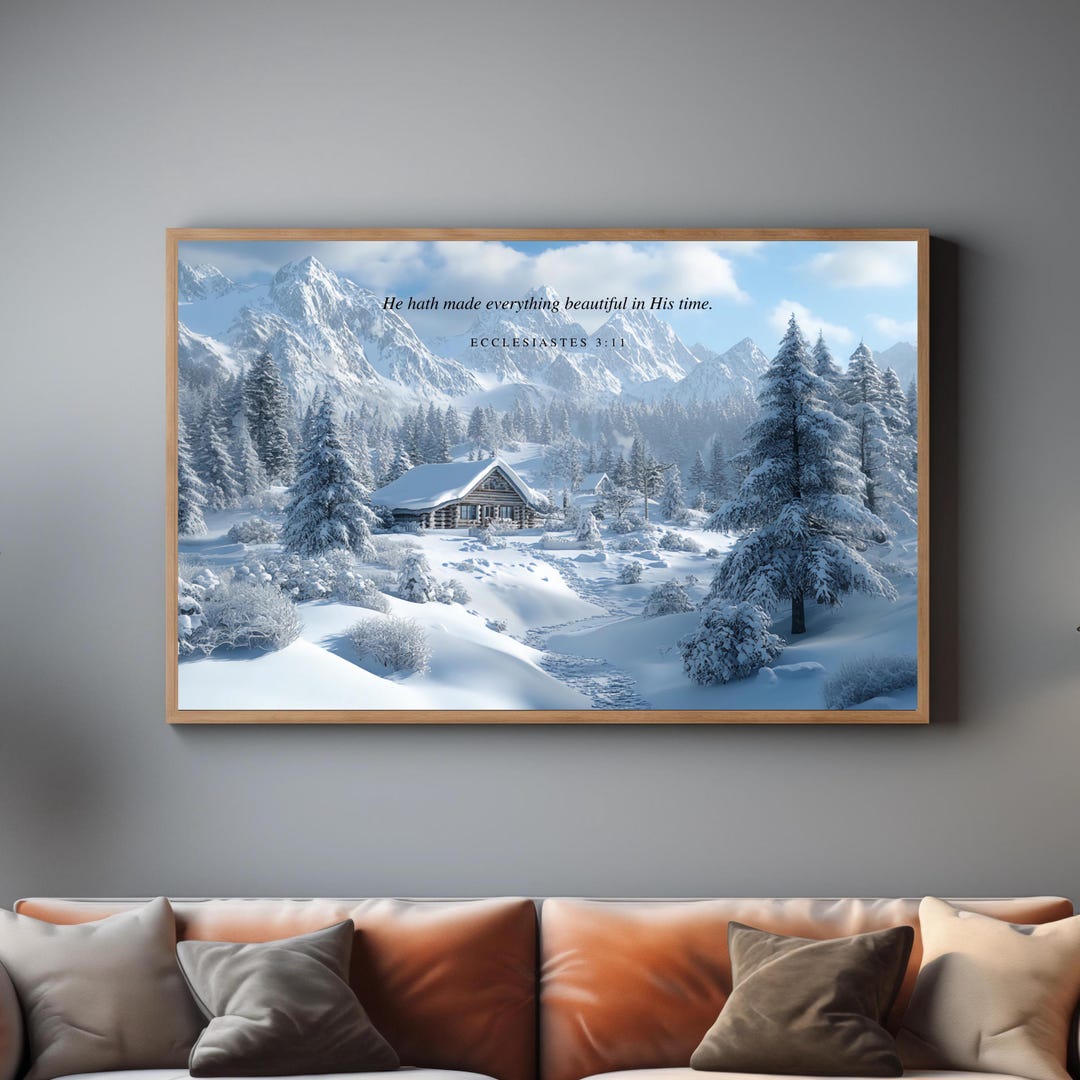Winter Christian Wall Art Print Ecclesiastes 3:11 Bible Verse Print ...