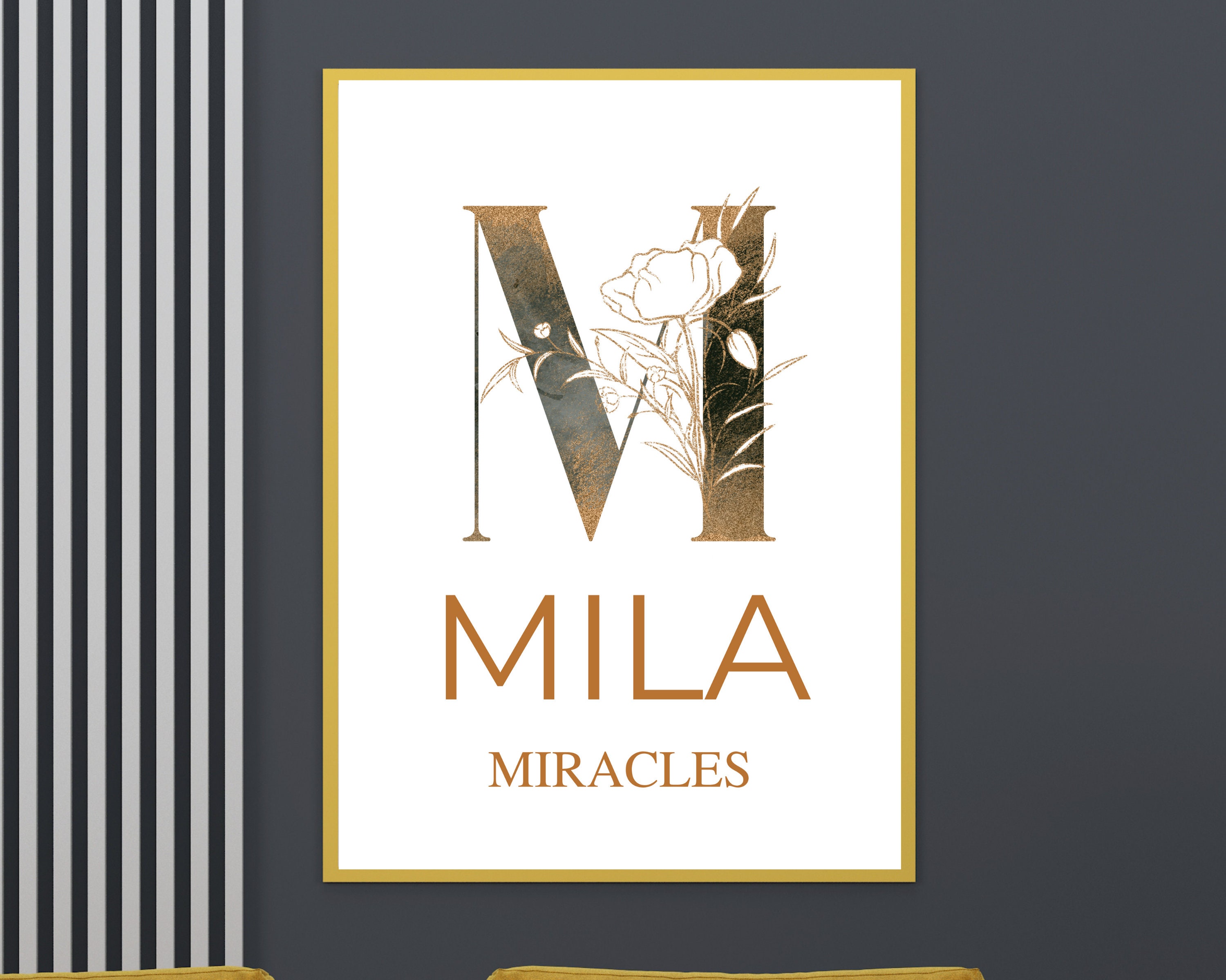 Mila Baby Name Wall Art Nursery Wall Décor Girls Room - Etsy