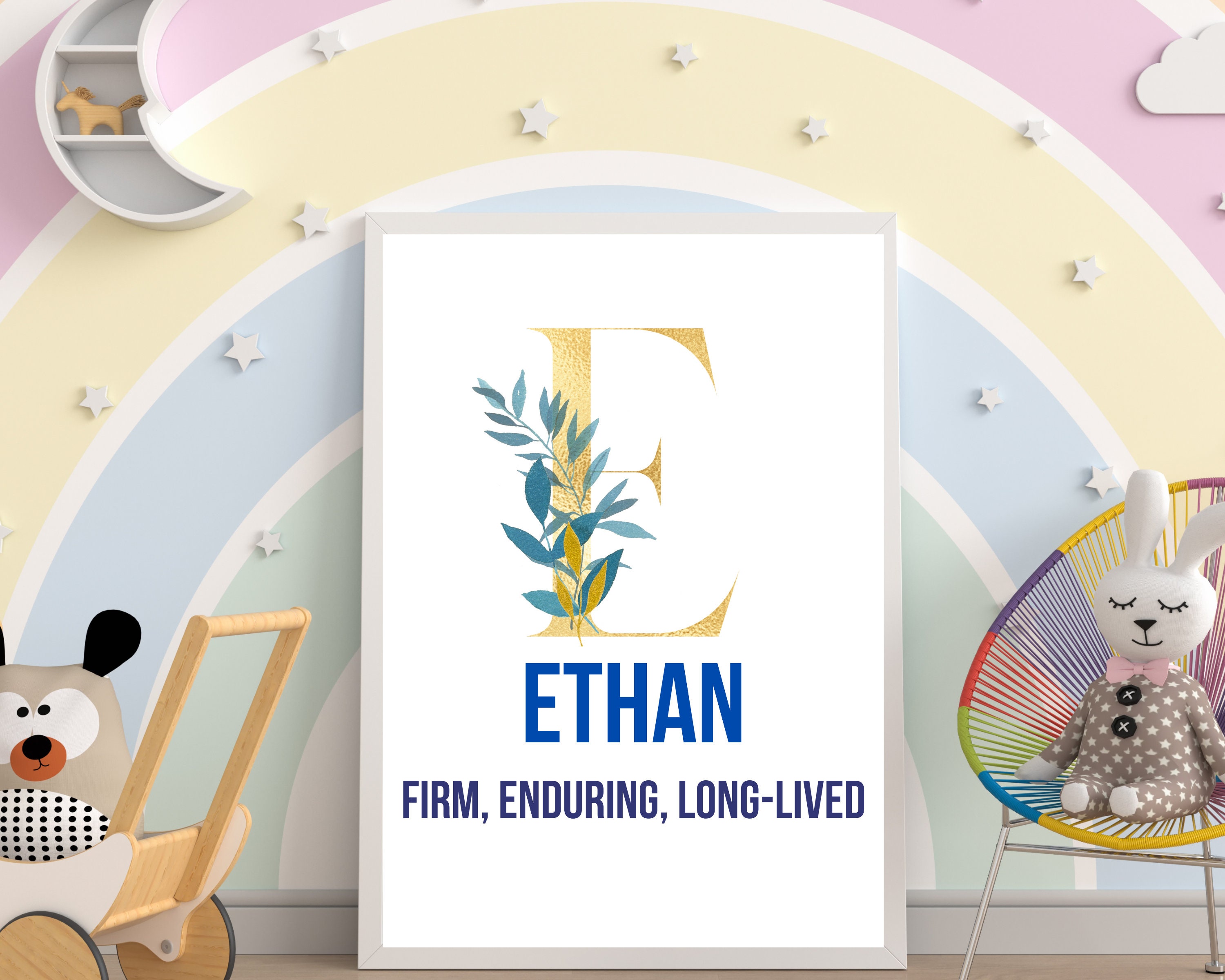Ethan Name Meaning Wall Art Printable Baby Dedication Print | Etsy