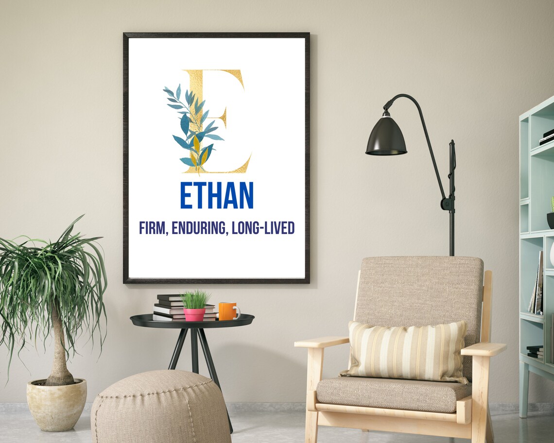Ethan Name Meaning Wall Art Printable Baby Dedication Print | Etsy