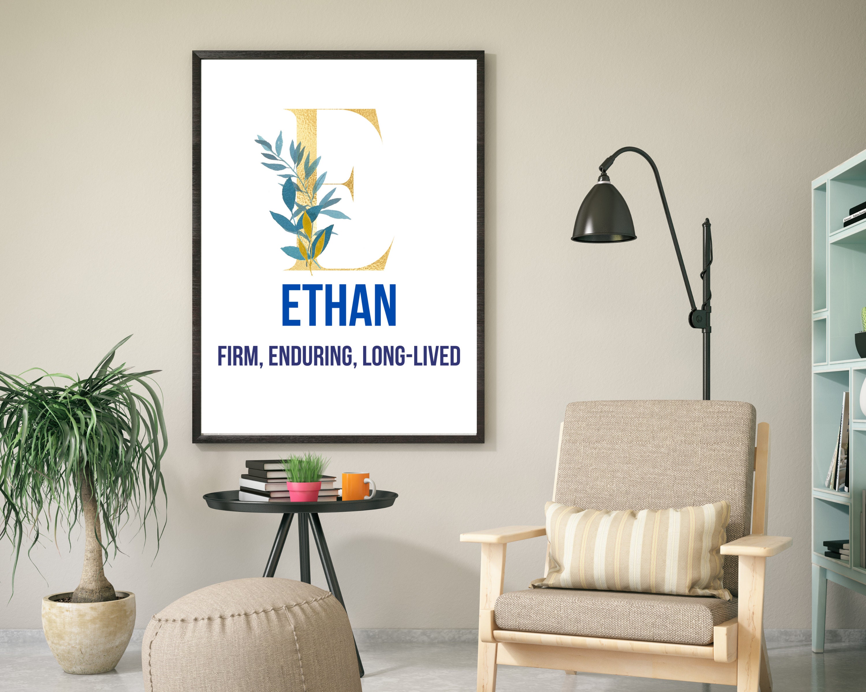 Ethan Name Meaning Wall Art Printable Baby Dedication Print | Etsy