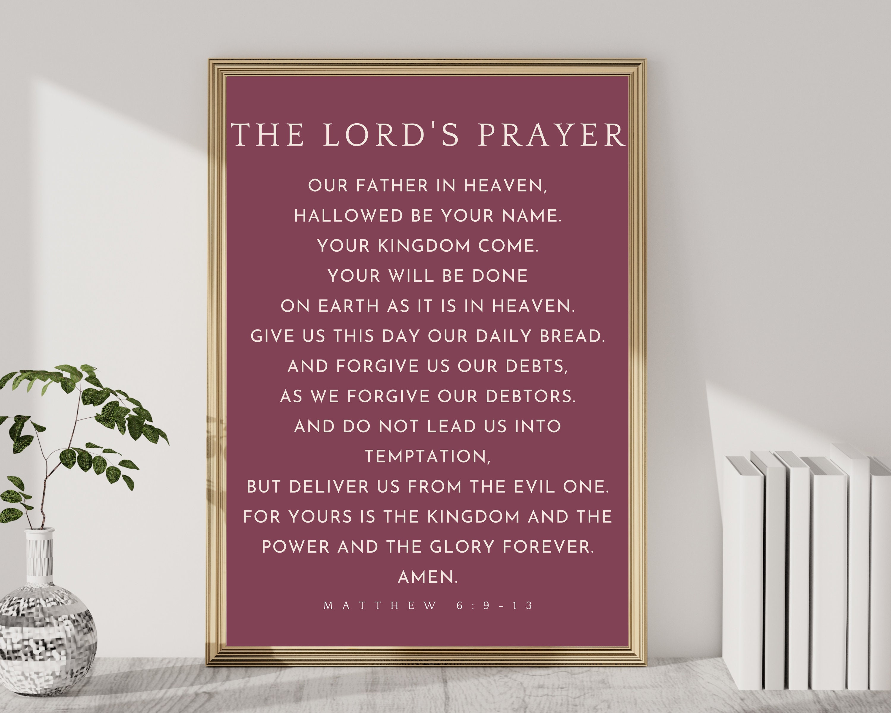 The LORD'S Prayer Poster Christian Wall Art Printable Our - Etsy