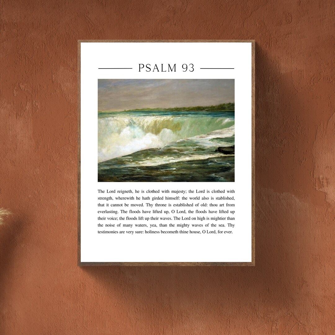 Psalm 93 the Lord on High Scripture Poster Vintage Bible Verse Art ...
