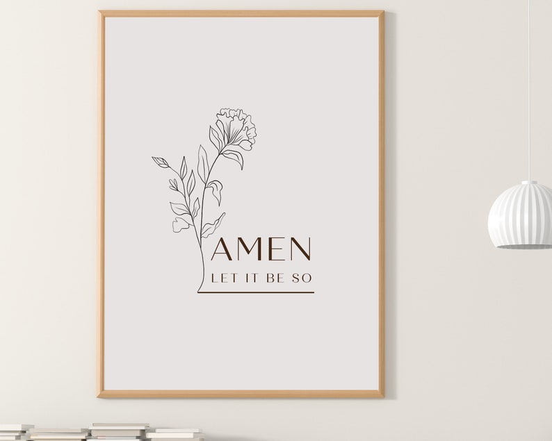 AMEN Let Be so Wall Art Poster Modern Christian Wall Art - Etsy