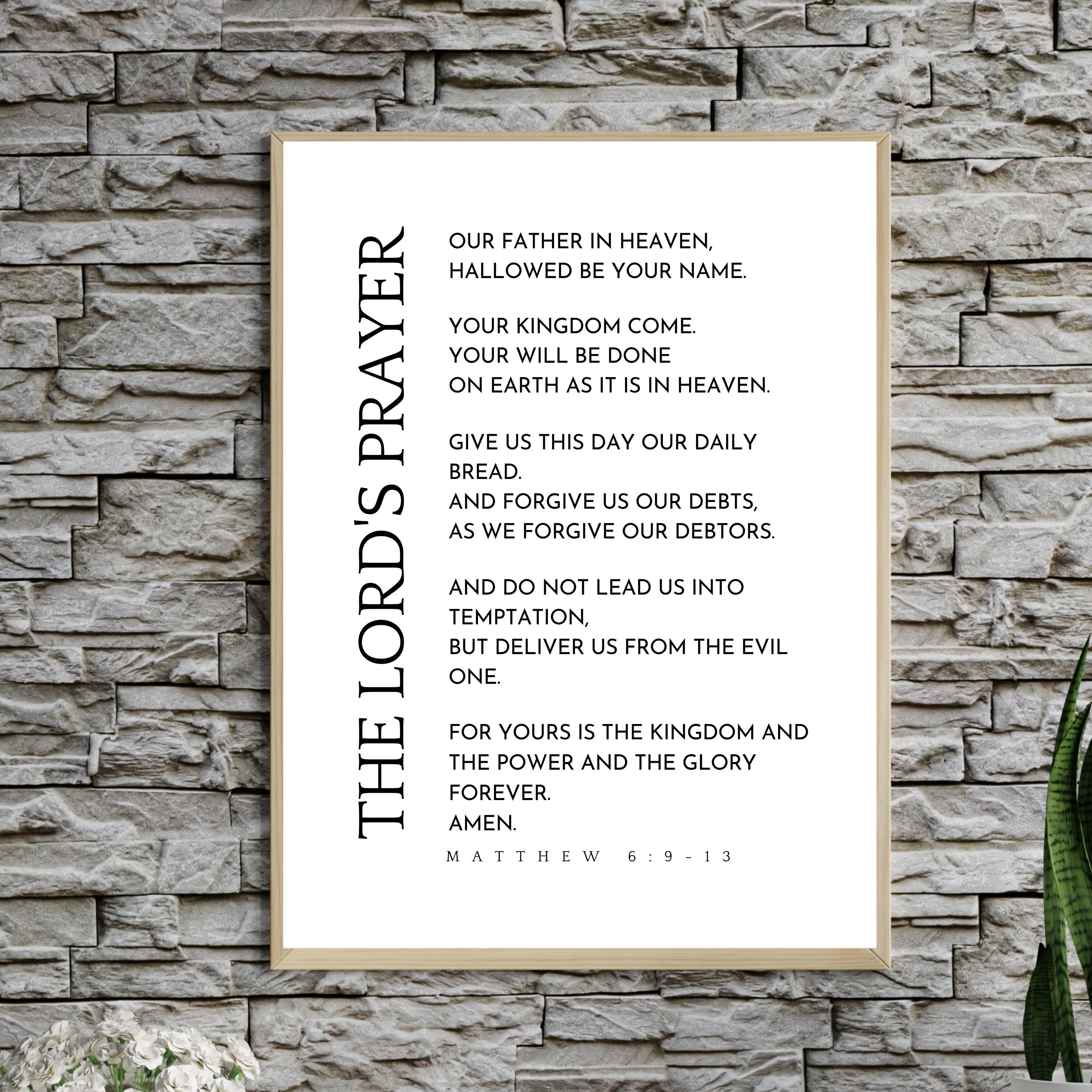 Das Gebet des Herrn christliche Wandkunst druckbare, Schriftwandkunst ...