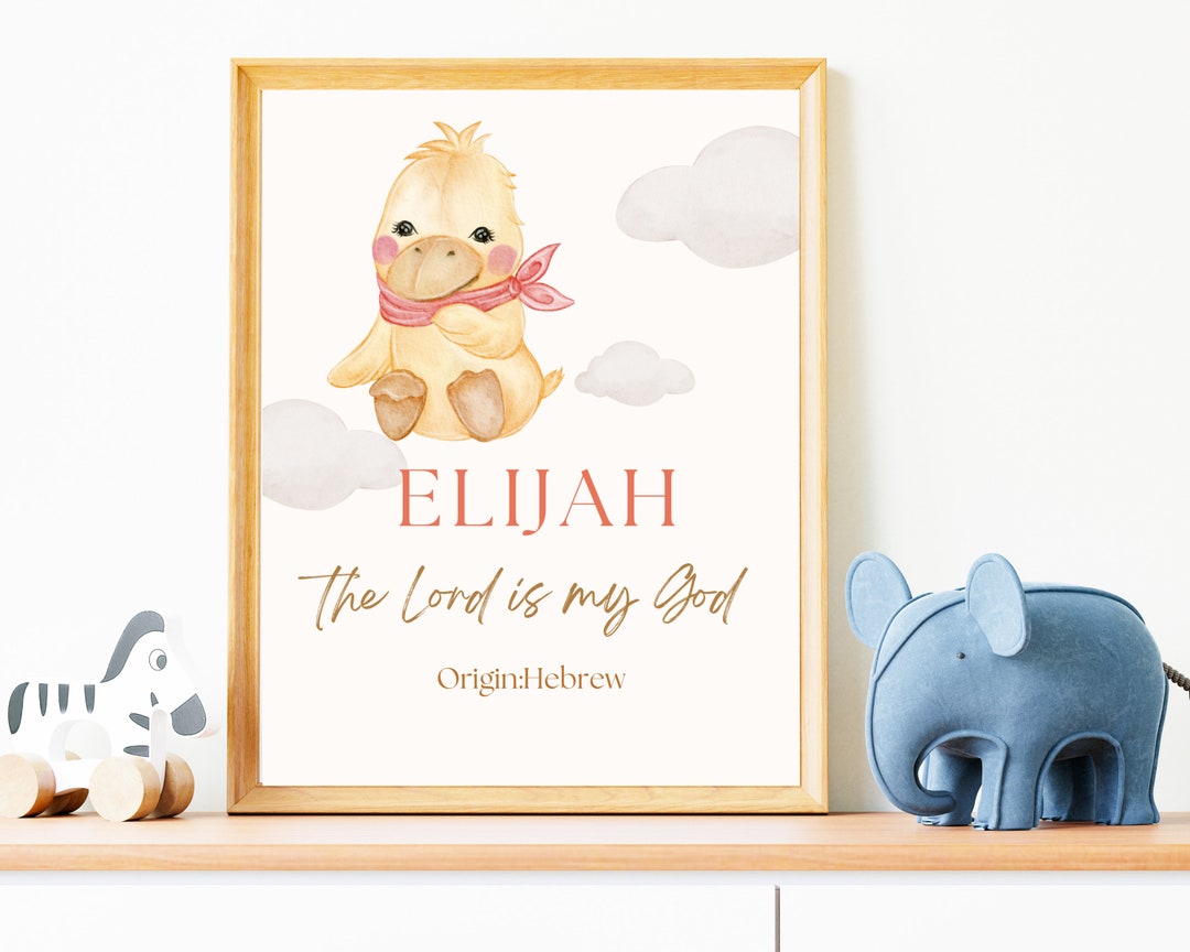 Elijah Name Meaning Wall Art Printable Gift Name Meaning Print Biblical ...