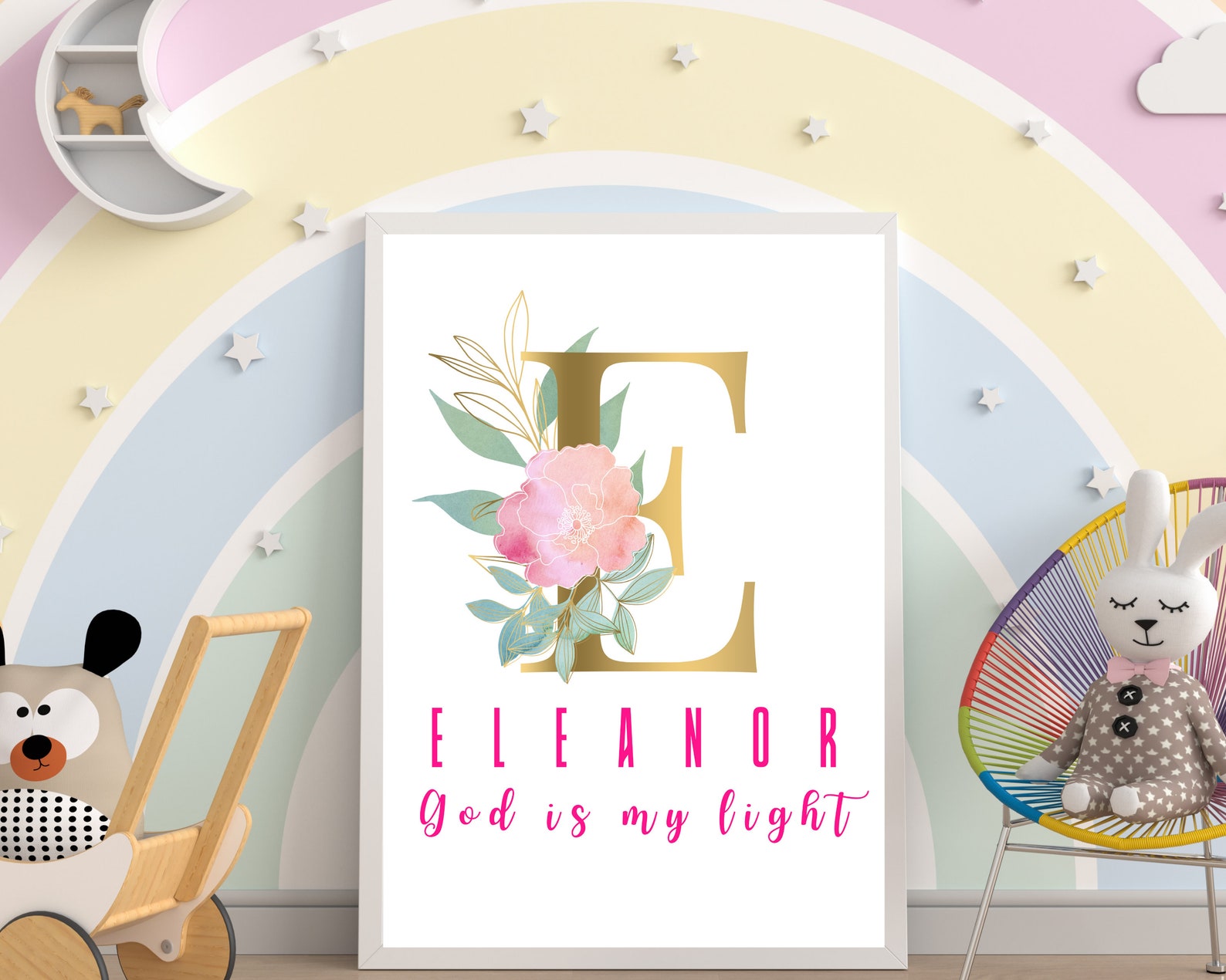 Eleanor Name Meaning Print Set of 3 Nursery Decor Baby Name | Etsy