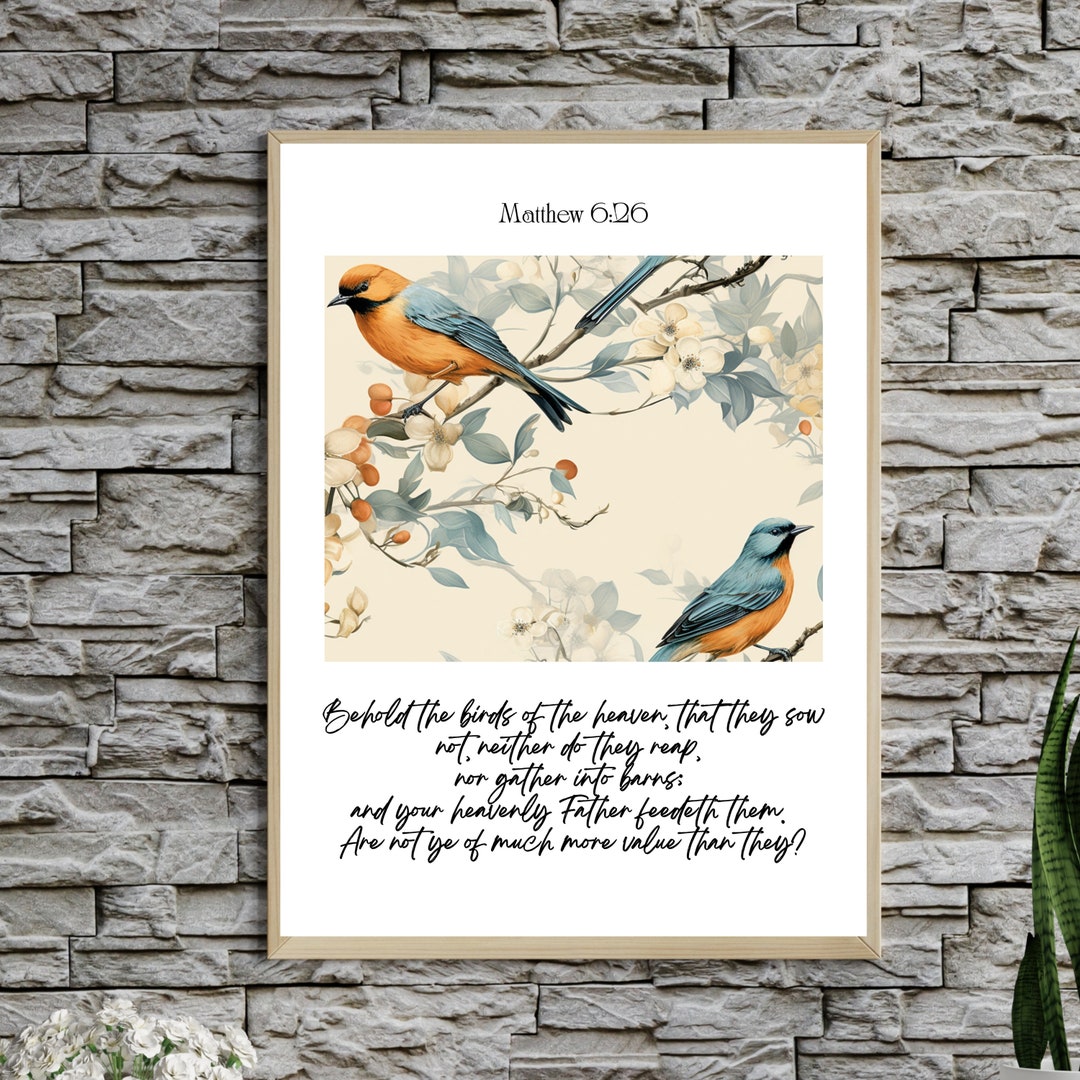 Matthew 6:26 Look at the Birds of the Air Bible Verse Wall - Etsy UK