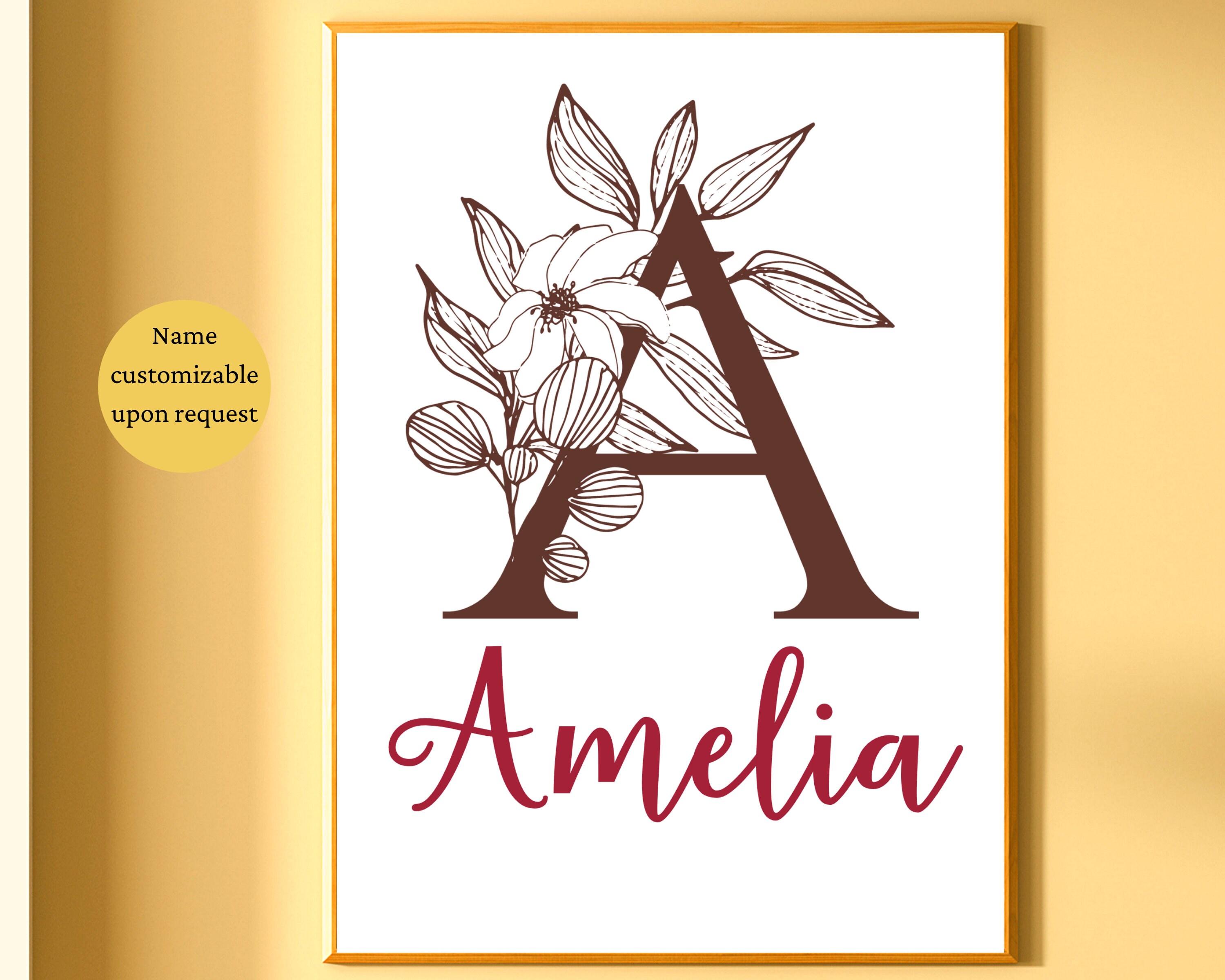 Customizable Name Sign Printable Nursery Wall Art Décor - Etsy