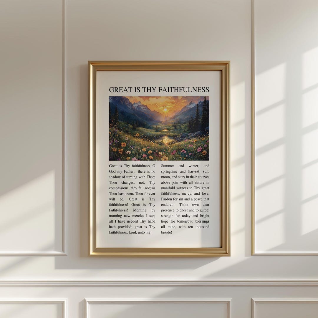 Great is Thy Faithfulness Hymn Printable | Golden Valley Sunrise ...
