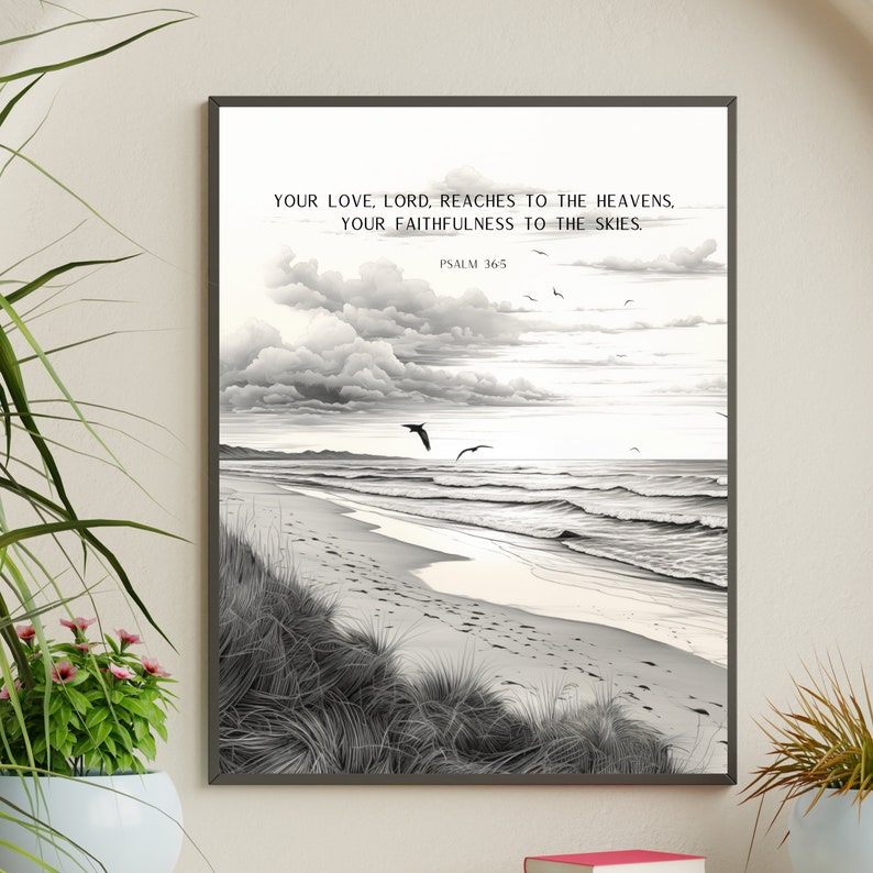 Psalm 36:5, Bible Verse Wall Art, Psalm Bible Verse Printable ...