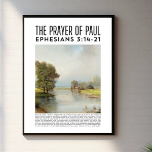 The Prayer of Paul Bible Verse Poster Vintage Wall Print Scripture Art ...
