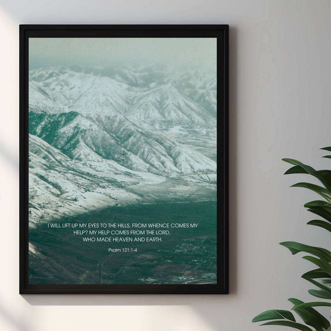 Christian Wall Art Printable Vintage Christian Wall Art Psalm 121:1-4 ...