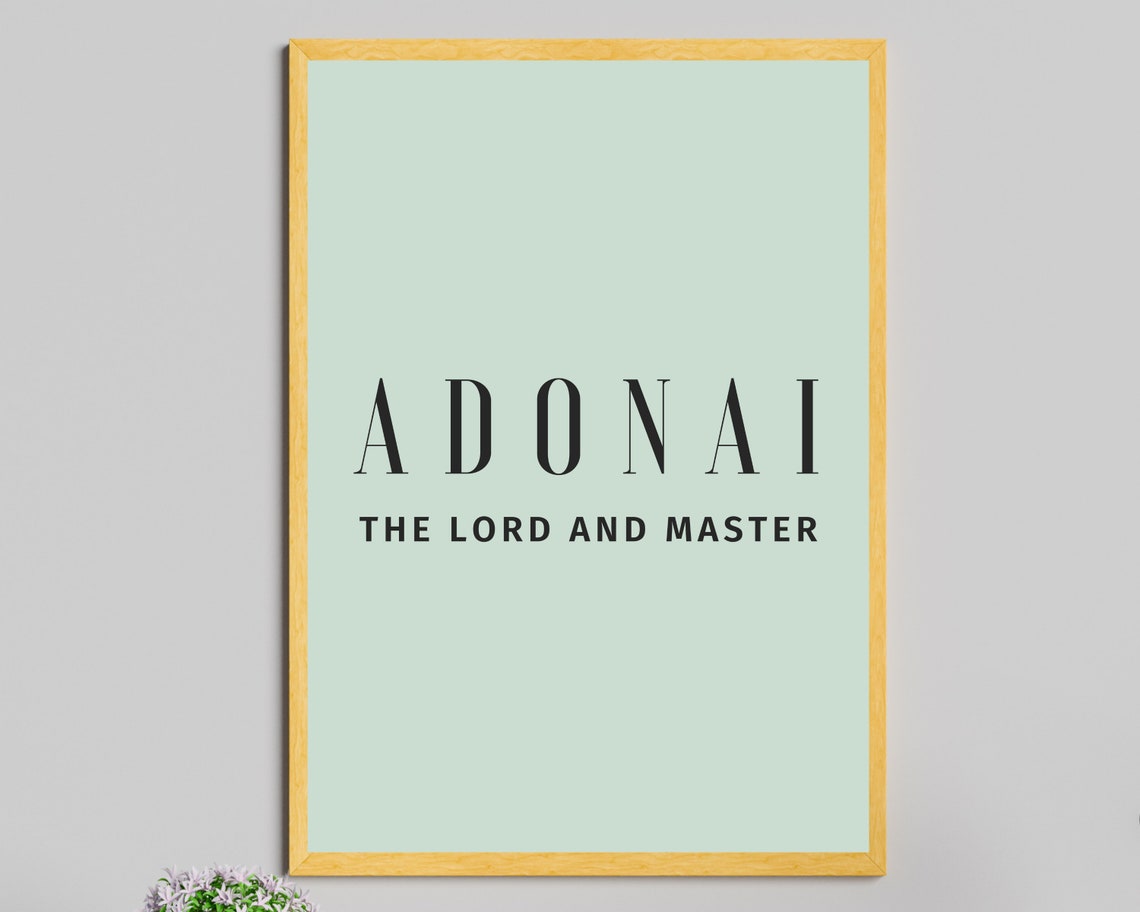 Adonai Name of God Printable Wall Art the LORD and Master - Etsy