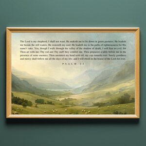 Psalm 23 Landscape Scripture Wall Art Printable Bible Verse Quote ...