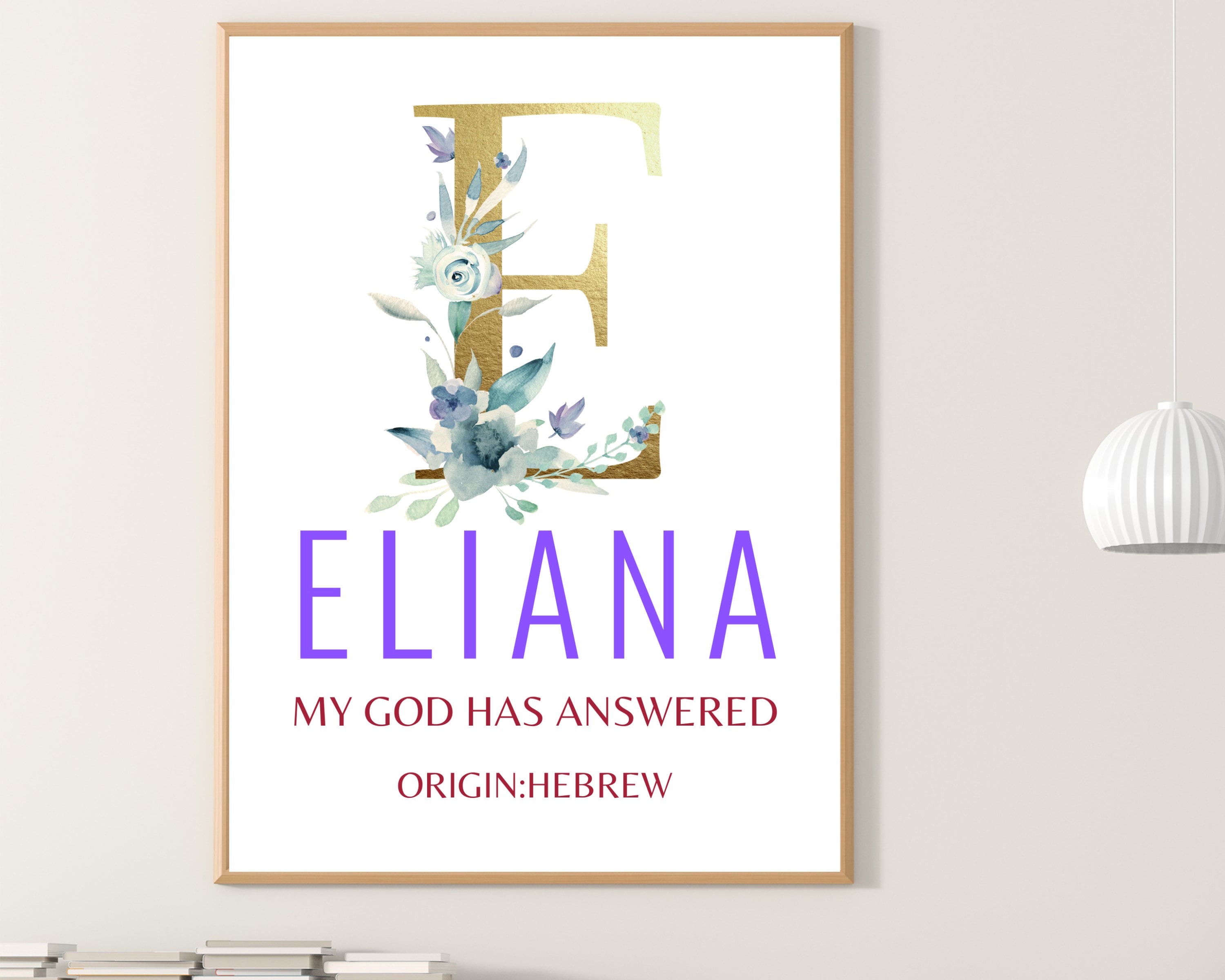 Eliana Custom Name Wall Art Printable Girls Room Wall Decor | Etsy