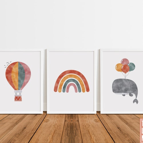 Nursery Alphabet Abcs Hot Air Balloon Printable Wall Art | Etsy