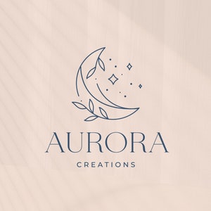 Magic Moon Logo, Minimal Celestial Logo, Spiritual Logo, Stars Logo ...