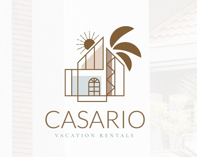 Vacation Rental Logo, House Symbol Design, Airbnb Logo, Abstract House ...
