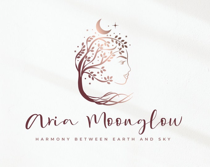 Tree and a Woman Logo, Magical Tree Logo, Goddess Logo, Nature Logo ...