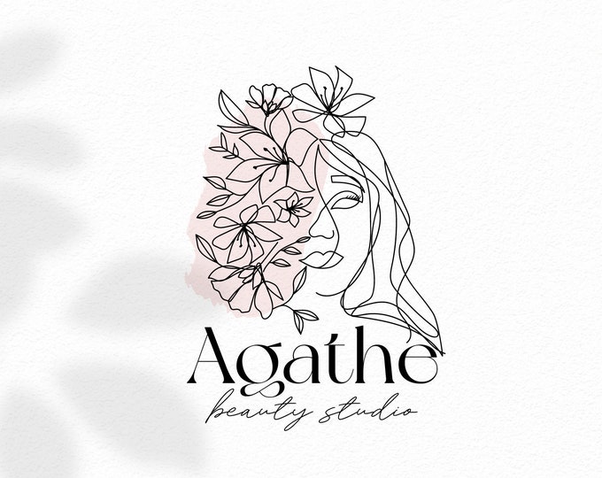 Woman Logo Flower Girl Logo Florist Logo Spa & Wellness - Etsy