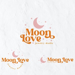 Moon Logo, Retro Logo, Vintage Logo, Cosmetic Logo, Spiritual Logo ...