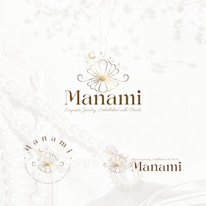 Pearl Logo, Jewelry Logo, Shell Logo, Boho Logo, Earring Logo, Bridal ...