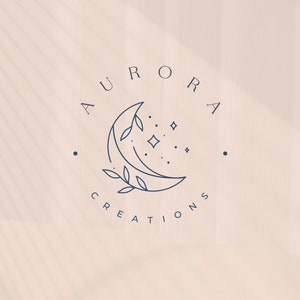 Magic Moon Logo, Minimal Celestial Logo, Spiritual Logo, Stars Logo ...