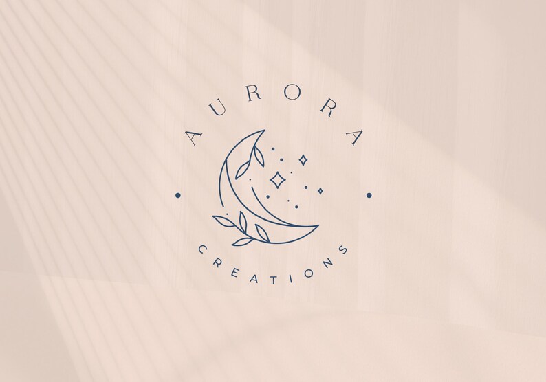 Magic Moon Logo Minimal Celestial Logo Spiritual Logo Stars - Etsy
