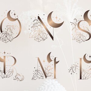Monogram Logo, Moon Logo, Spiritual Logo, Gold Letter Logo, Initials ...